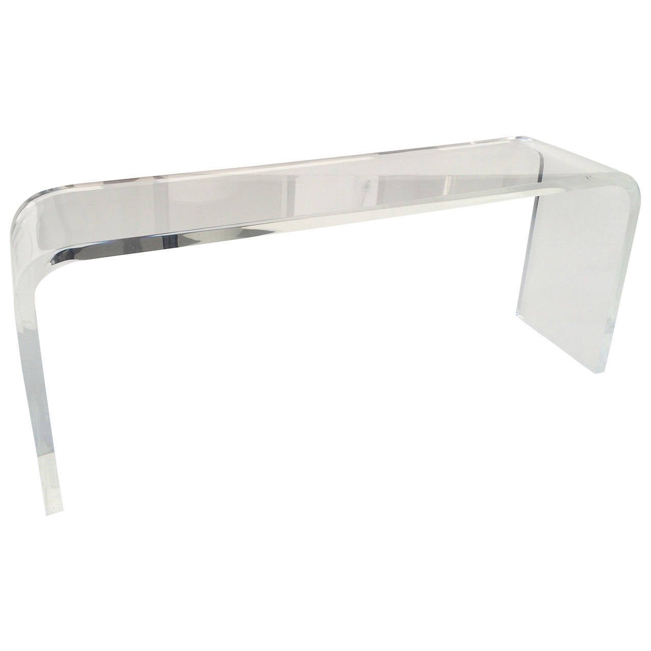 Signed Acrylic "Waterfall" Console Table by Charles Hollis Jones at 1stDibs