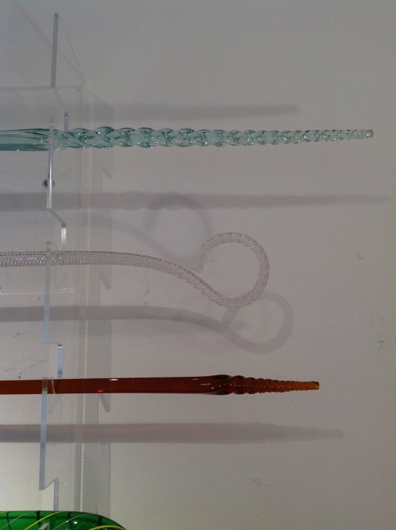 Vintage Glass Cane Collection With Lucite Wall Display at 1stDibs ...