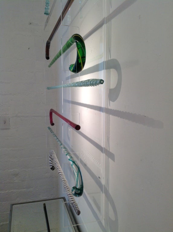 Vintage Glass Cane Collection With Lucite Wall Display at 1stDibs ...