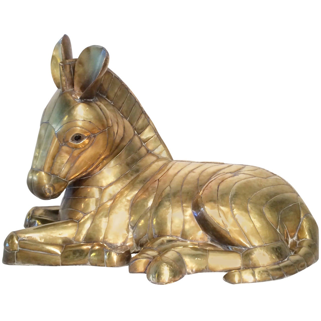 Brass Zebra Sculpture by Sergio Bustamante at 1stDibs