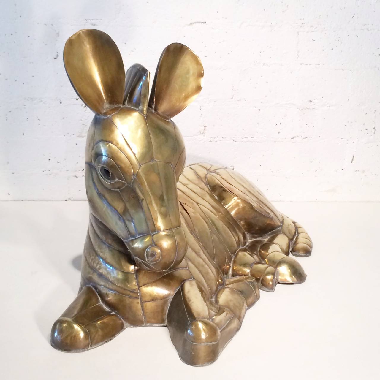Brass Zebra Sculpture by Sergio Bustamante at 1stDibs