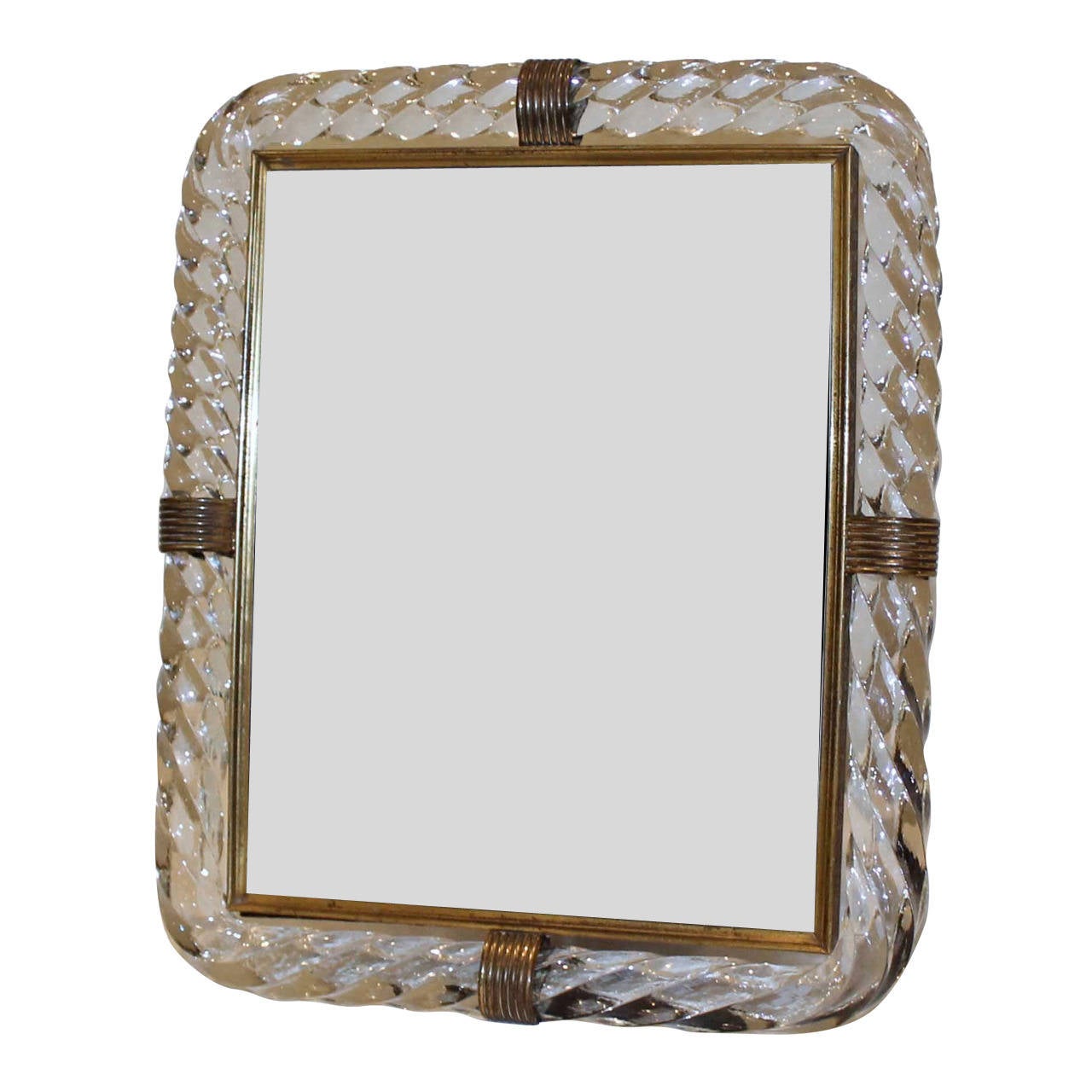 Murano Glass Rope Brass Picture Frame Manner of Venini at 1stDibs ...