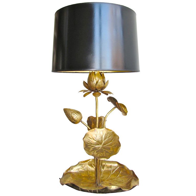Rare Brass Lotus Blossom Table Lamp at 1stDibs | lotus flower lamp ...