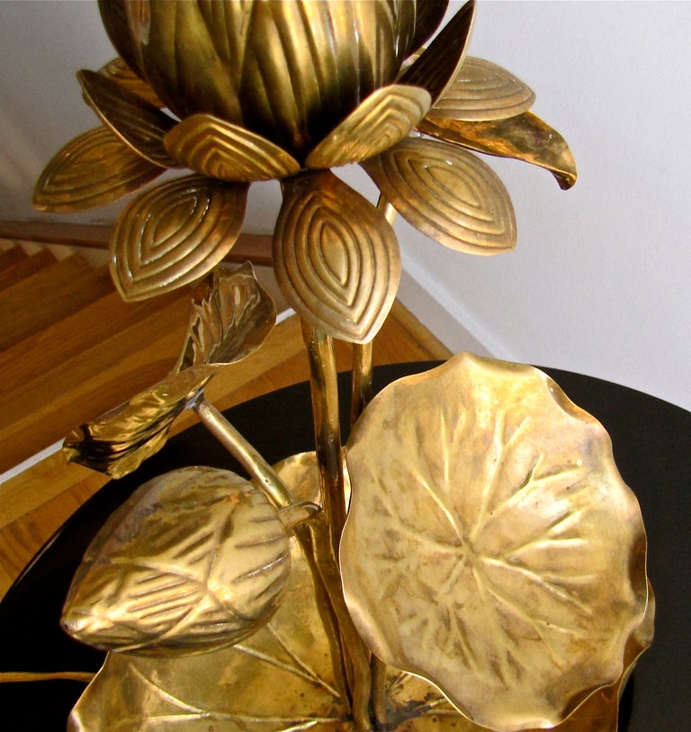 Rare Brass Lotus Blossom Table Lamp at 1stDibs | lotus flower lamp ...