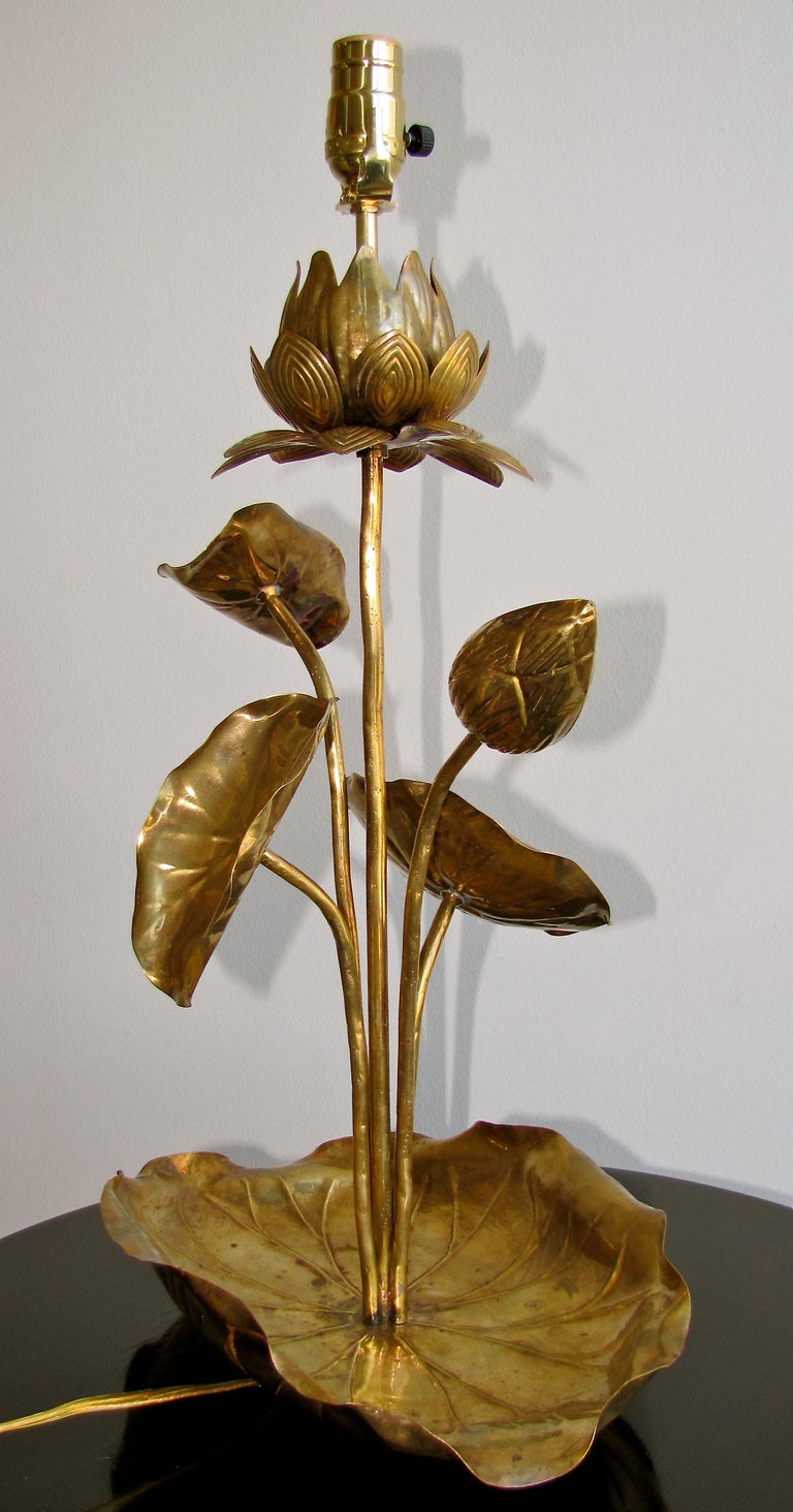 Rare Brass Lotus Blossom Table Lamp at 1stDibs | lotus flower lamp ...