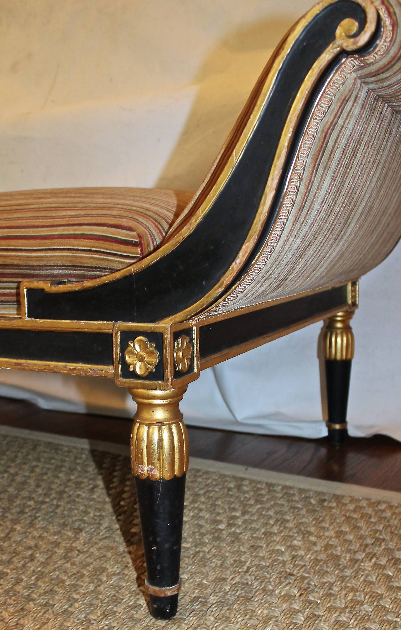 French Parcel Gilt Directoire Style Recamier or Chaise Longue at 1stDibs