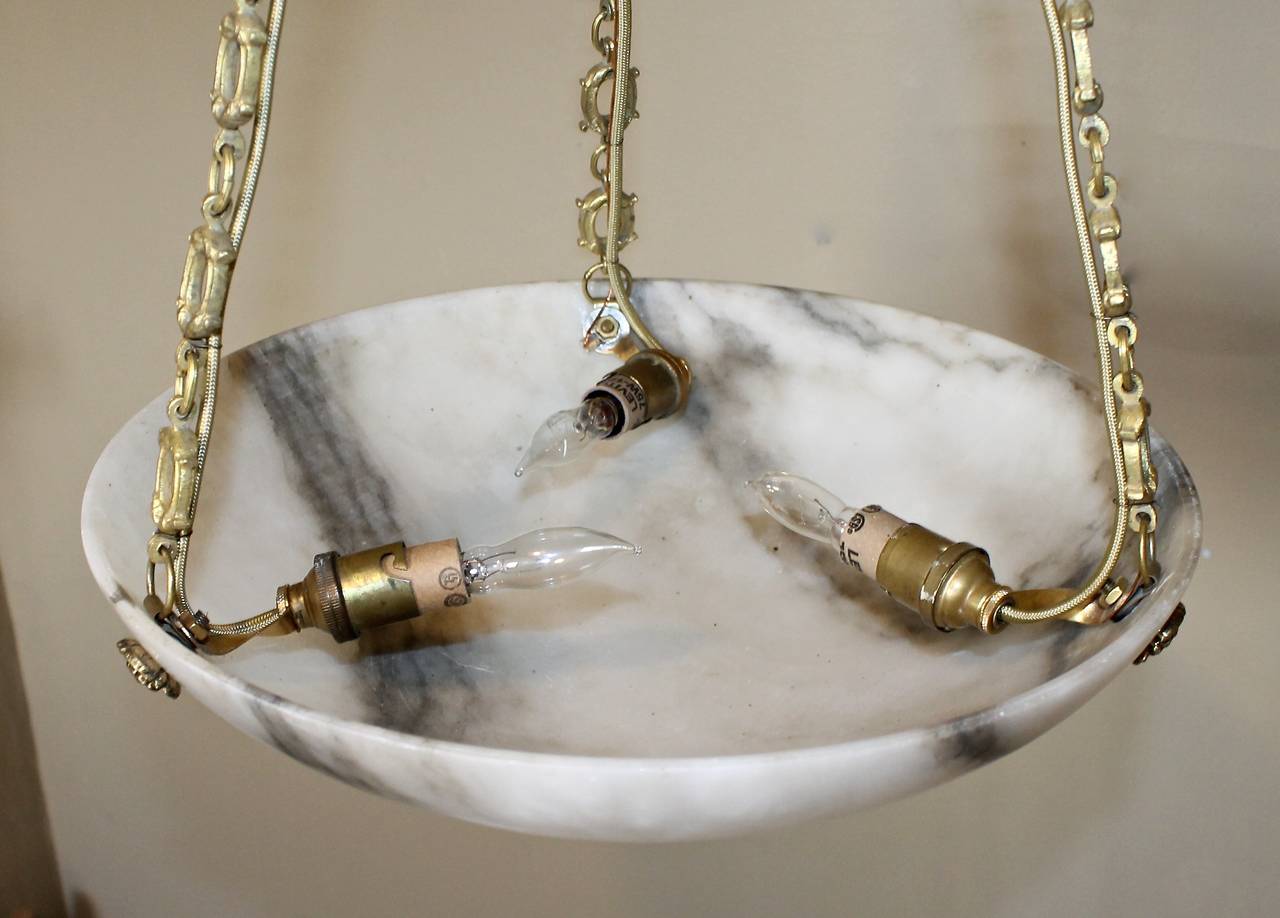 French Alabaster Ceiling Pendant Light at 1stDibs