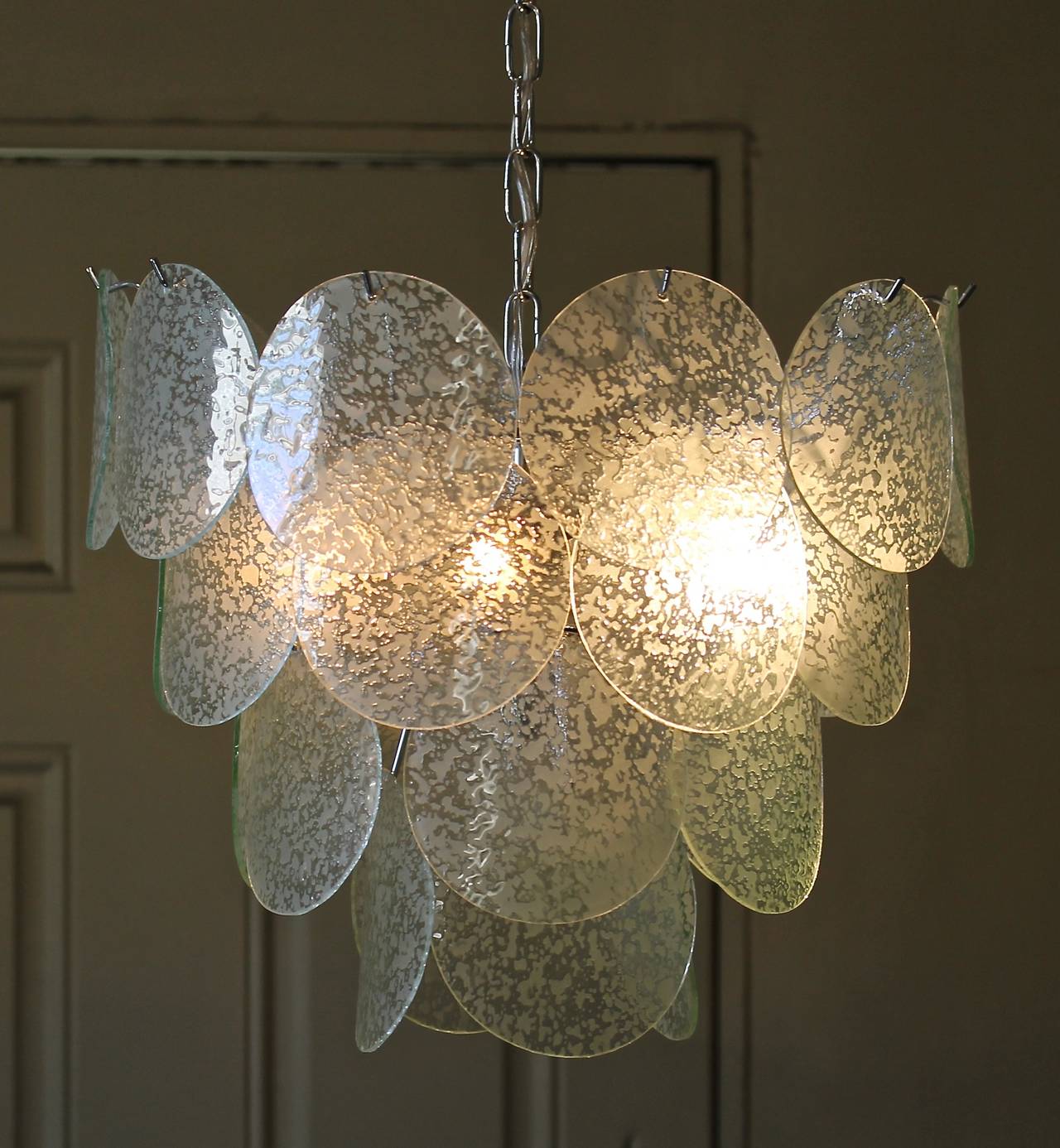 Italian Glass Disc Chandelier at 1stDibs | glass disk chandelier ...