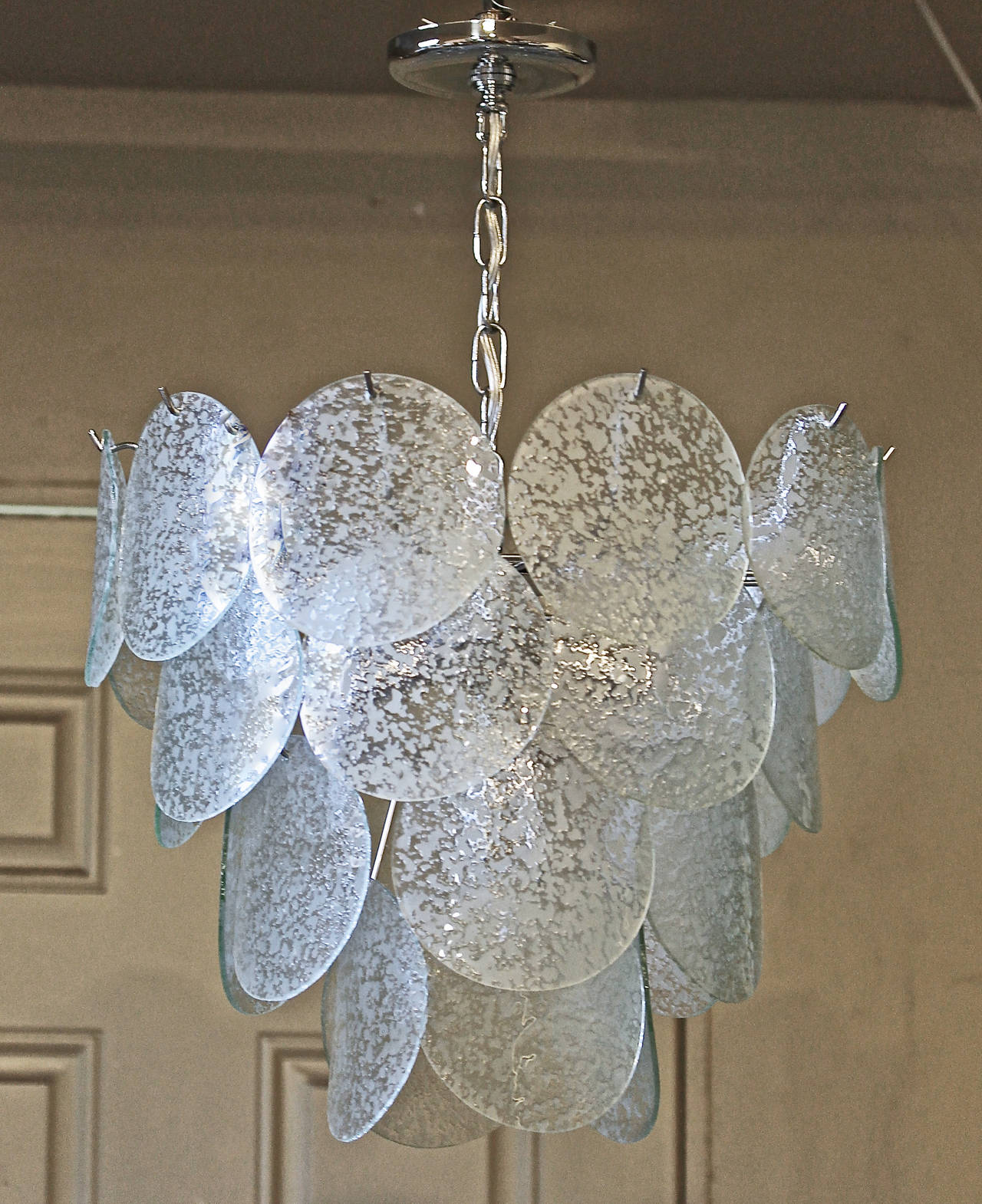 Italian Glass Disc Chandelier at 1stDibs | glass disk chandelier ...