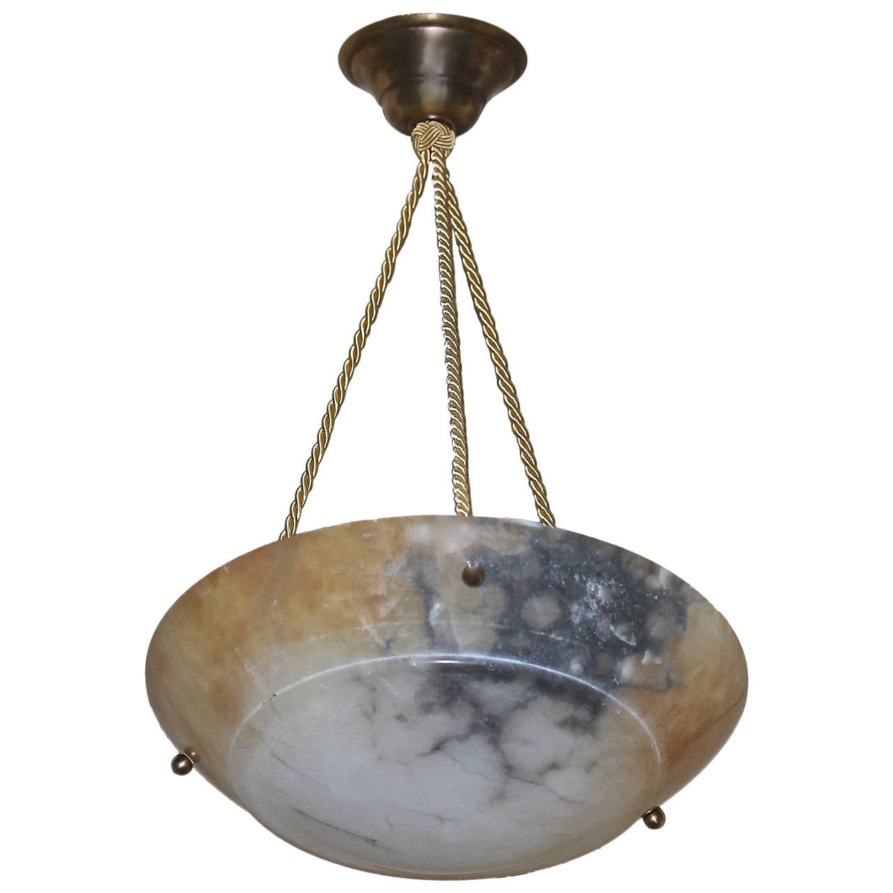 French Alabaster Ceiling Pendant Light at 1stDibs