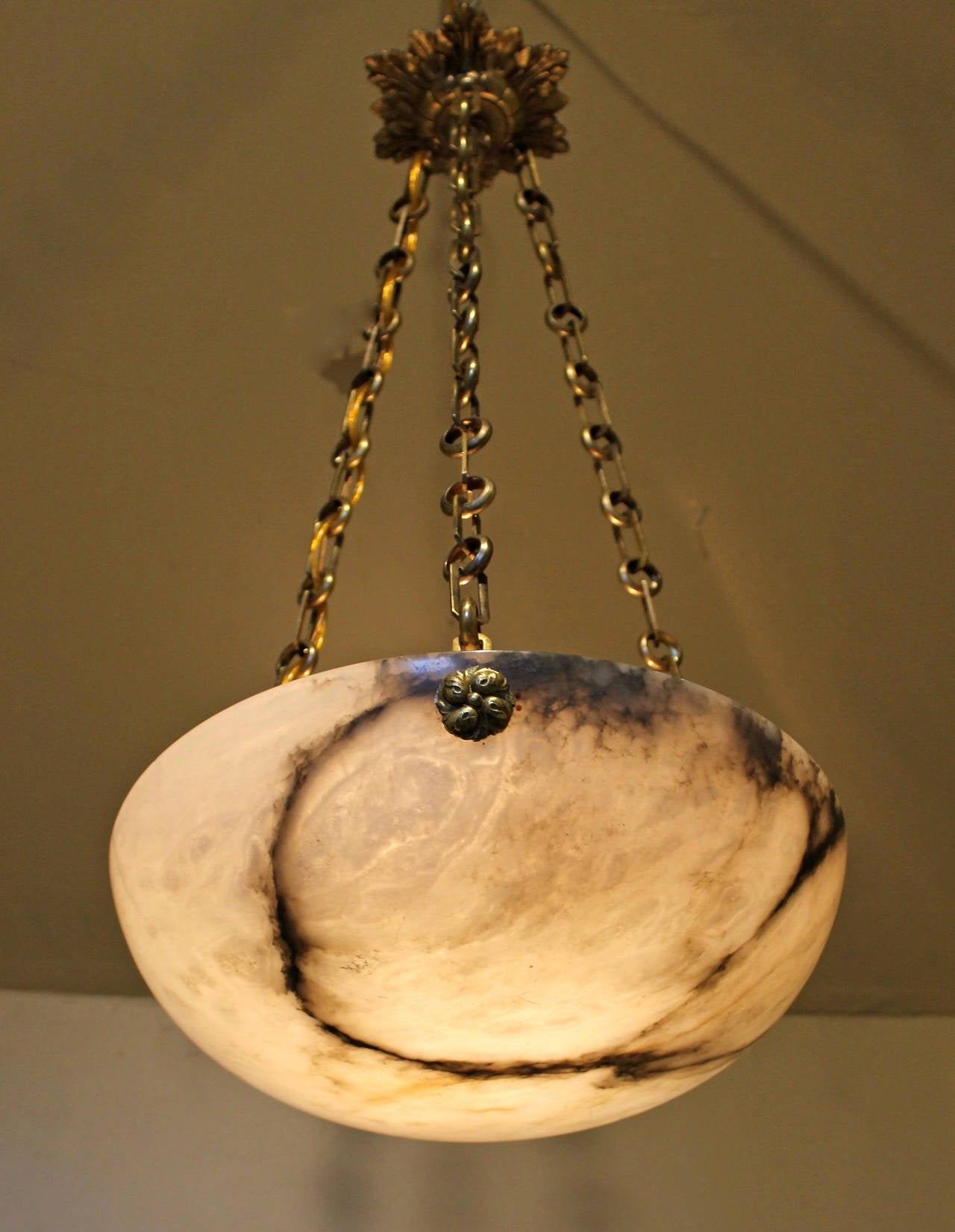 Directoire Style French Alabaster Ceiling Pendant Light at 1stdibs