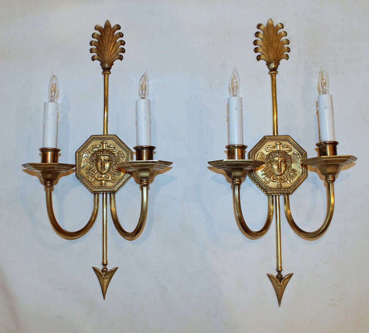 Pair French Empire Style Arrow Wall Sconces at 1stDibs
