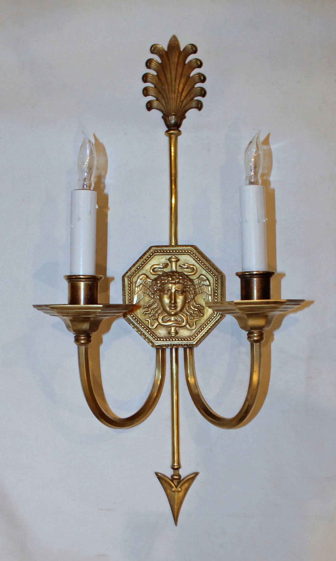 Pair French Empire Style Arrow Wall Sconces at 1stDibs