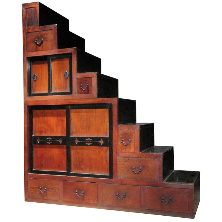 Japanese Lacquered Step Chest. Kaidan Dansu For Sale at 1stDibs ...