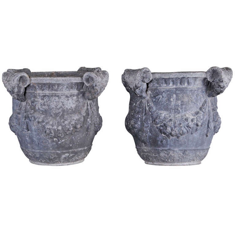 Antique Lead Ram Planters For Sale at 1stDibs