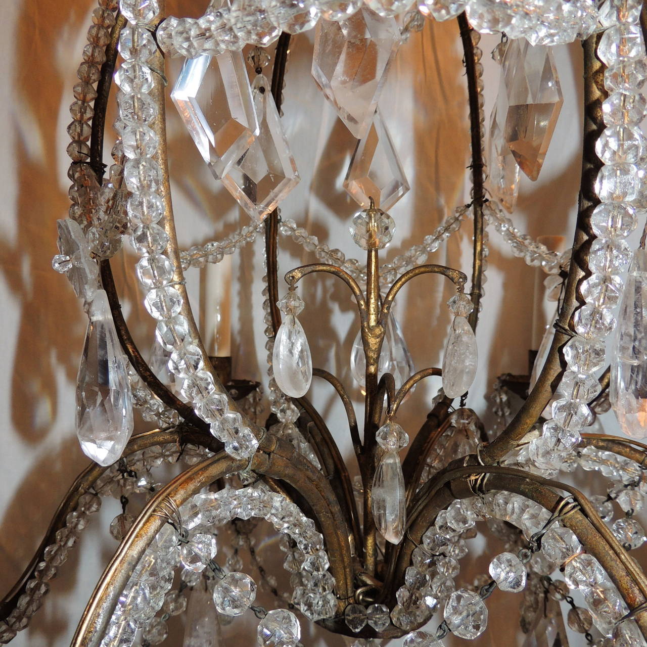 Elegant Baguès Beaded Italian Entire Rock Crystal Rosette Prisms ...