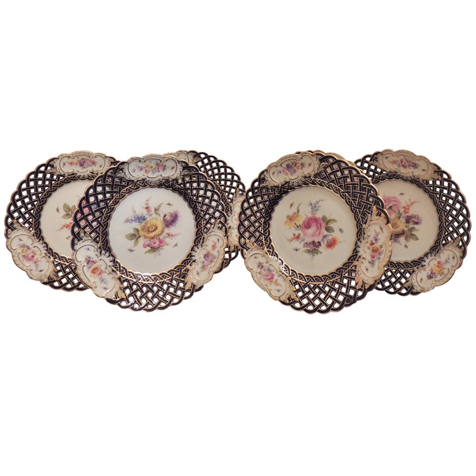 Set of 11 Meissen Reticulated Plates at 1stDibs