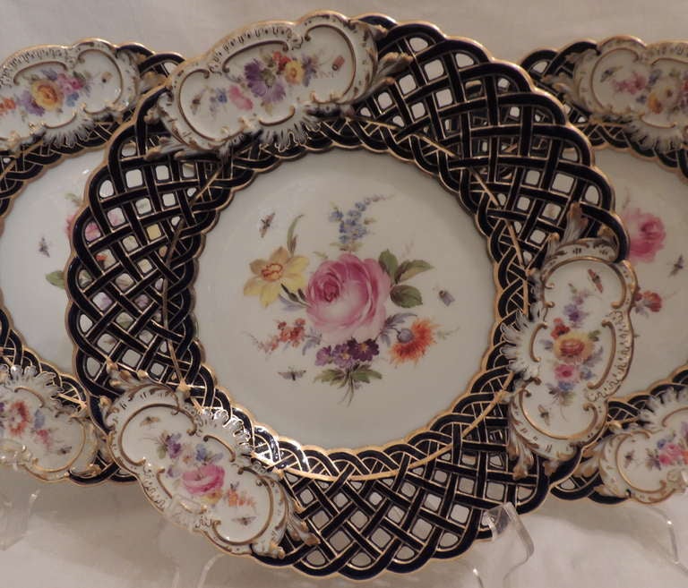 Set of 11 Meissen Reticulated Plates at 1stDibs