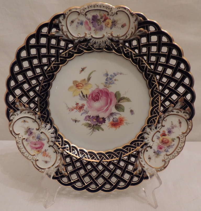 Set of 11 Meissen Reticulated Plates at 1stDibs
