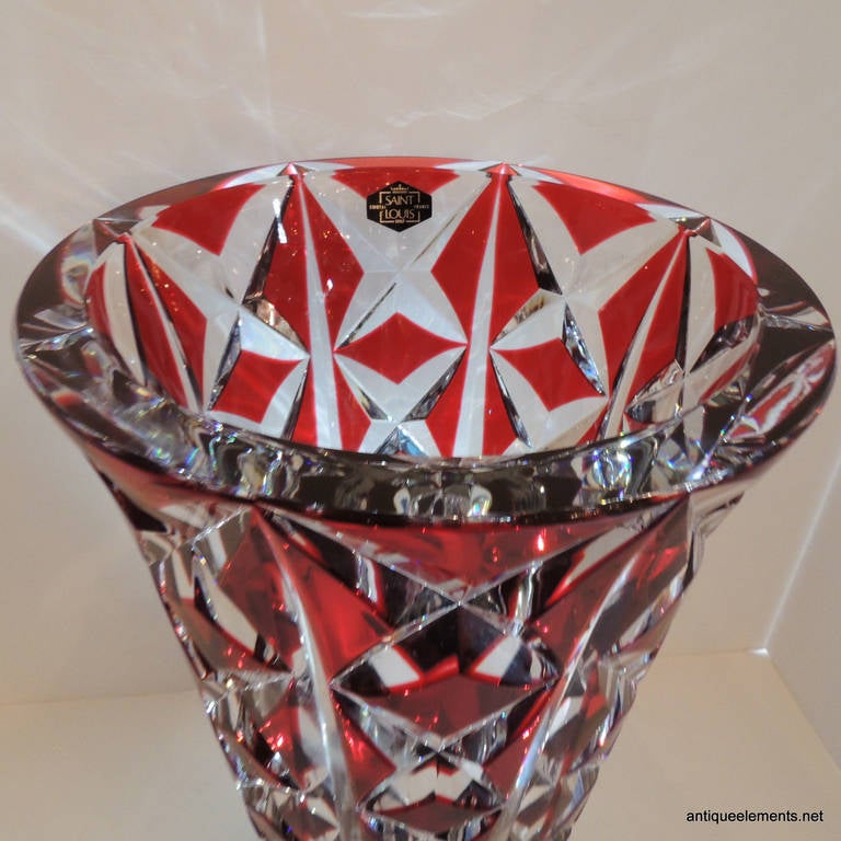 A Palatial Saint Louis Crystal, France Ruby Red Overlay Cut to Clear ...