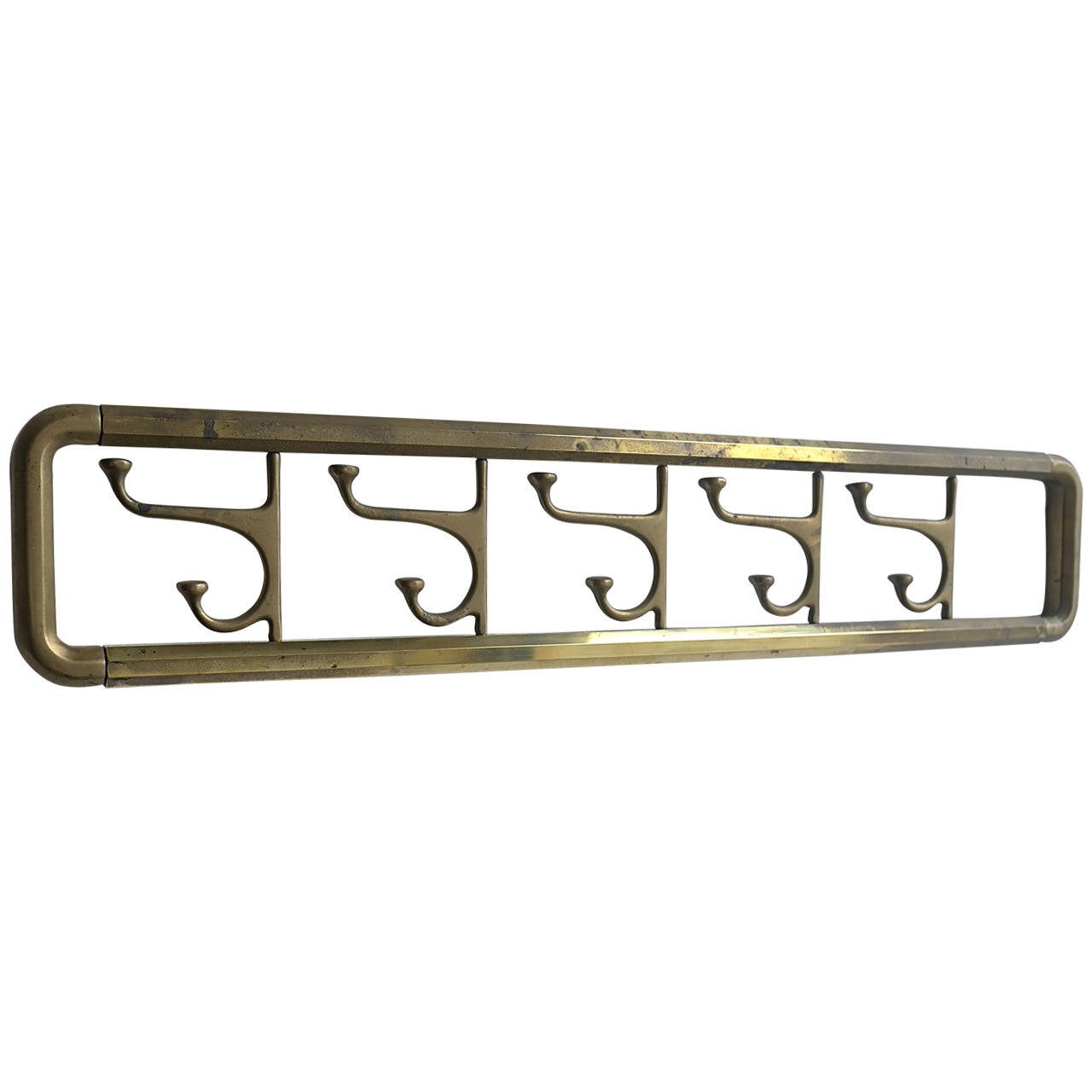 Foldable coat rack in brass, France, 1940s at 1stDibs