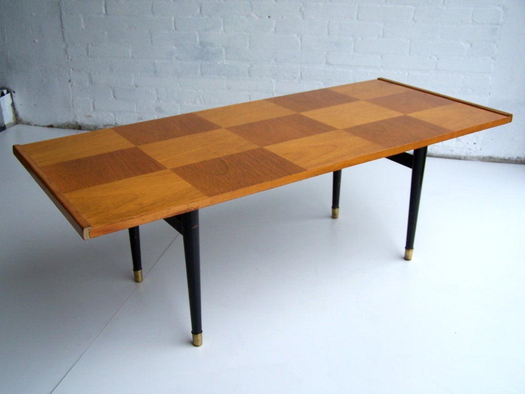 Italian wooden coffee table checker pattern at 1stDibs