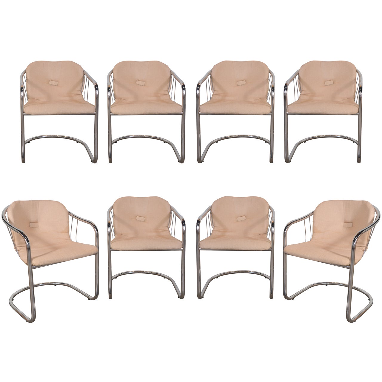 Set of Six Italian Chrome Chairs at 1stDibs