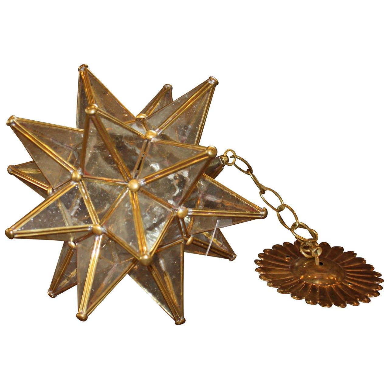 1960s Brass Star Light Fixture at 1stDibs