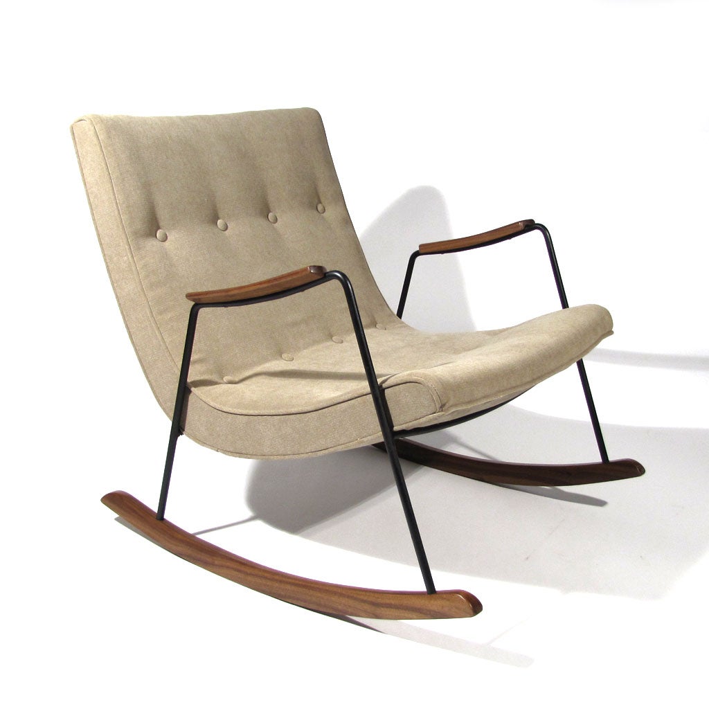Milo Baughman Rocking Chair For Sale at 1stDibs