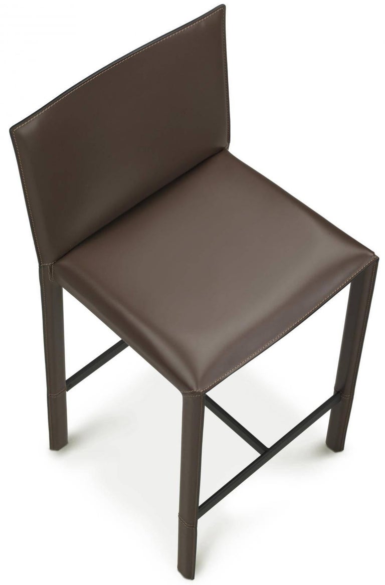 Italian Designer Bar Stool fully covered with leather, new and made in ...