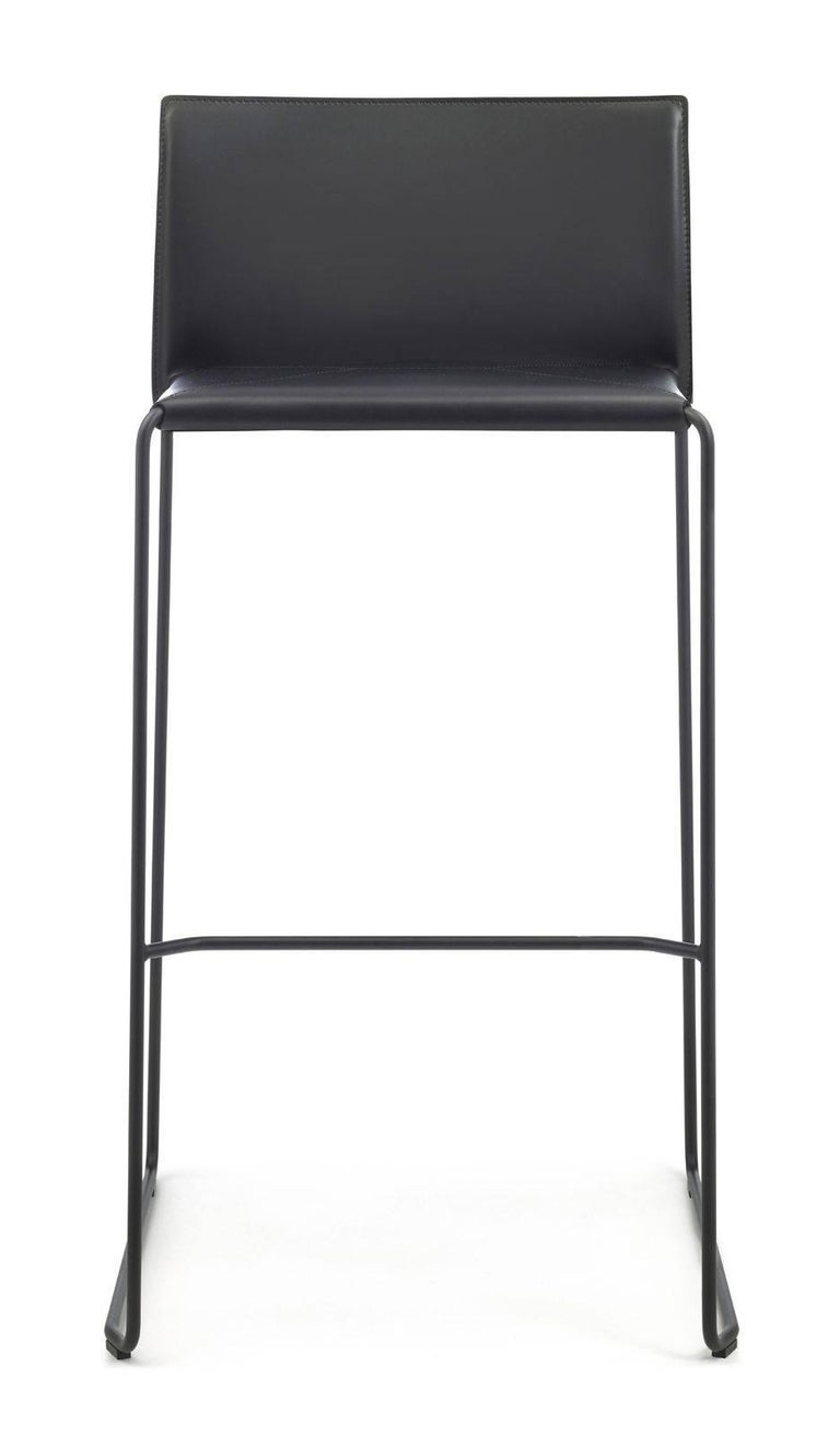 Modern Bar Stool Made in Italy, New, Leather Available in 30 Colors For ...