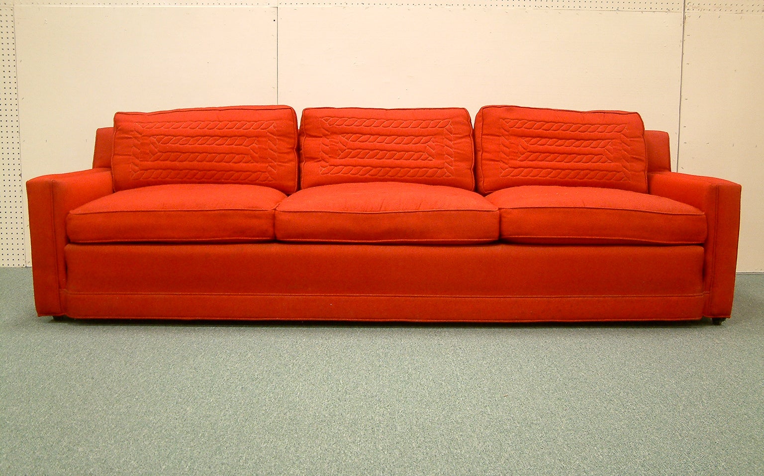 Custom Red Pullman Sofa at 1stDibs
