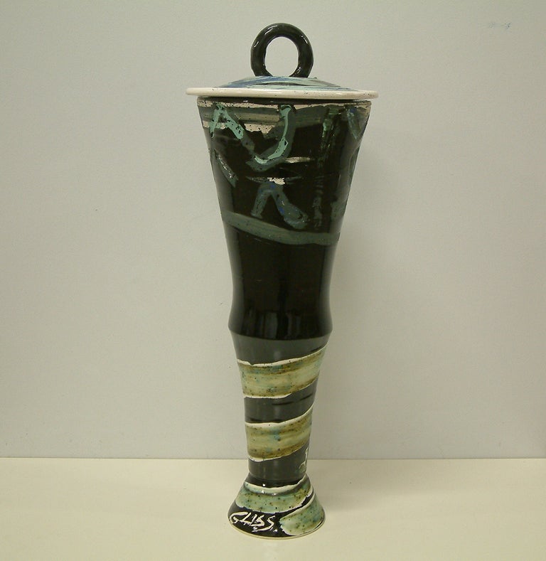 Steven Glass Lidded Ceramic Vessel For Sale at 1stDibs