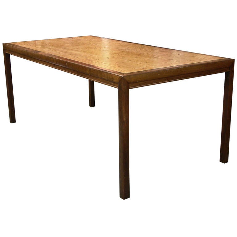 1970's Wormy Chestnut Modern Dining Table at 1stDibs