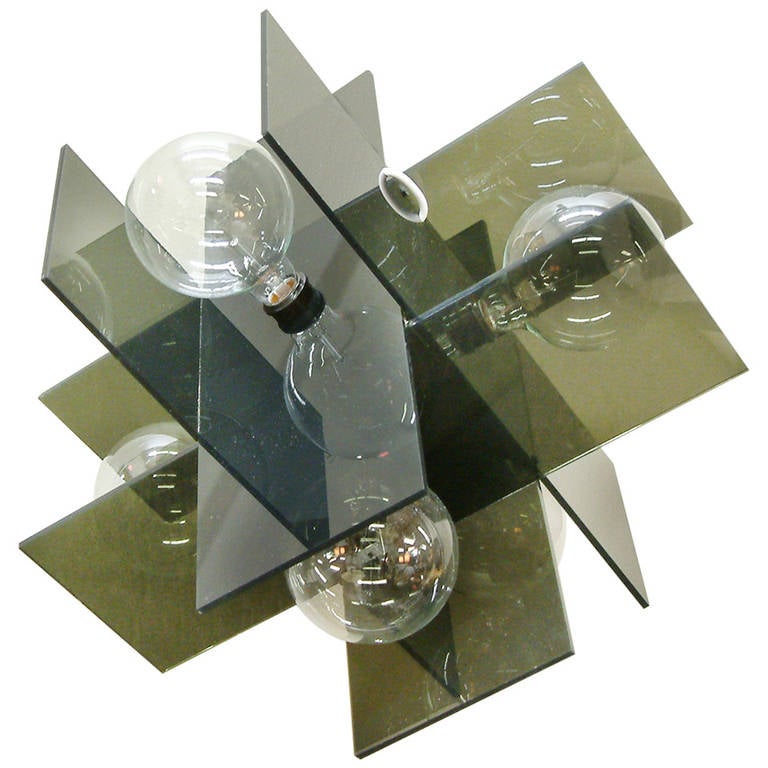 Custom Plexiglass Hanging Light Fixture, circa 1970 For Sale at 1stDibs