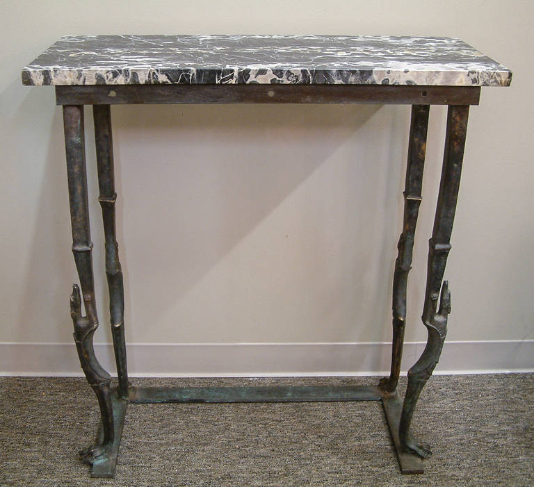 Bronze, Steel and Marble Greyhound Console Table, Italy, circa 1925 at ...