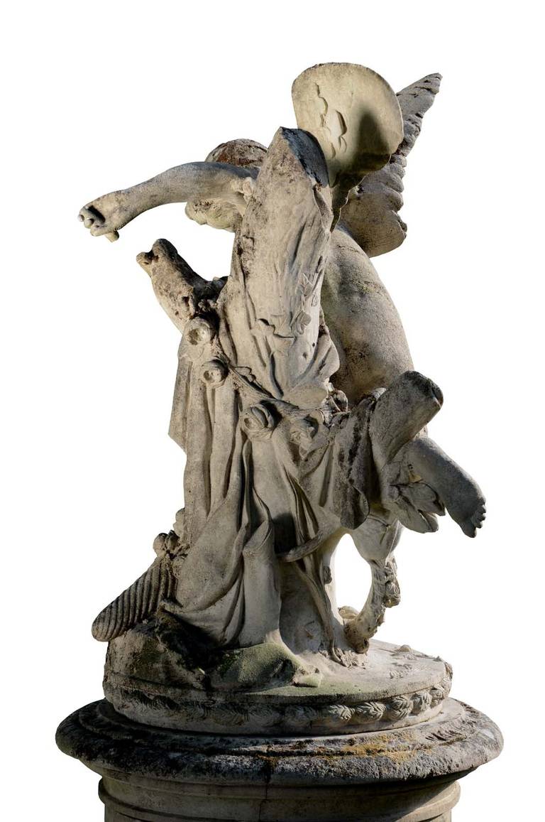 French Louis XVI Style Composite Stone Cupid, 19th Century at 1stDibs