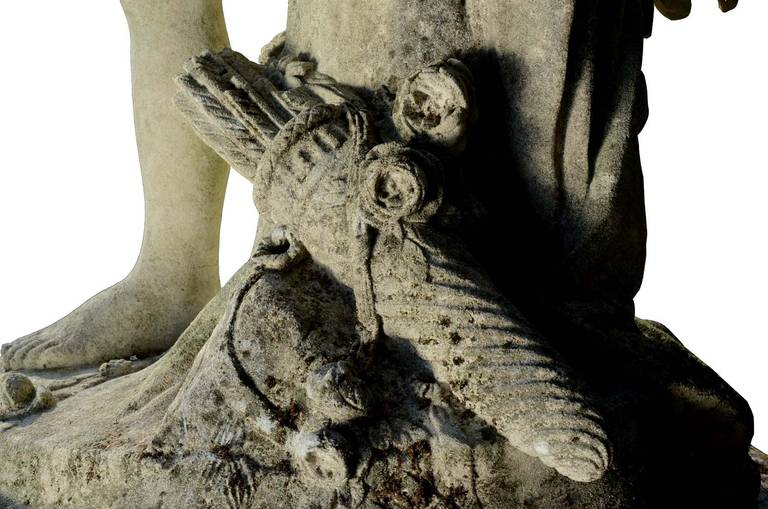 French Louis XVI Style Composite Stone Cupid, 19th Century at 1stDibs