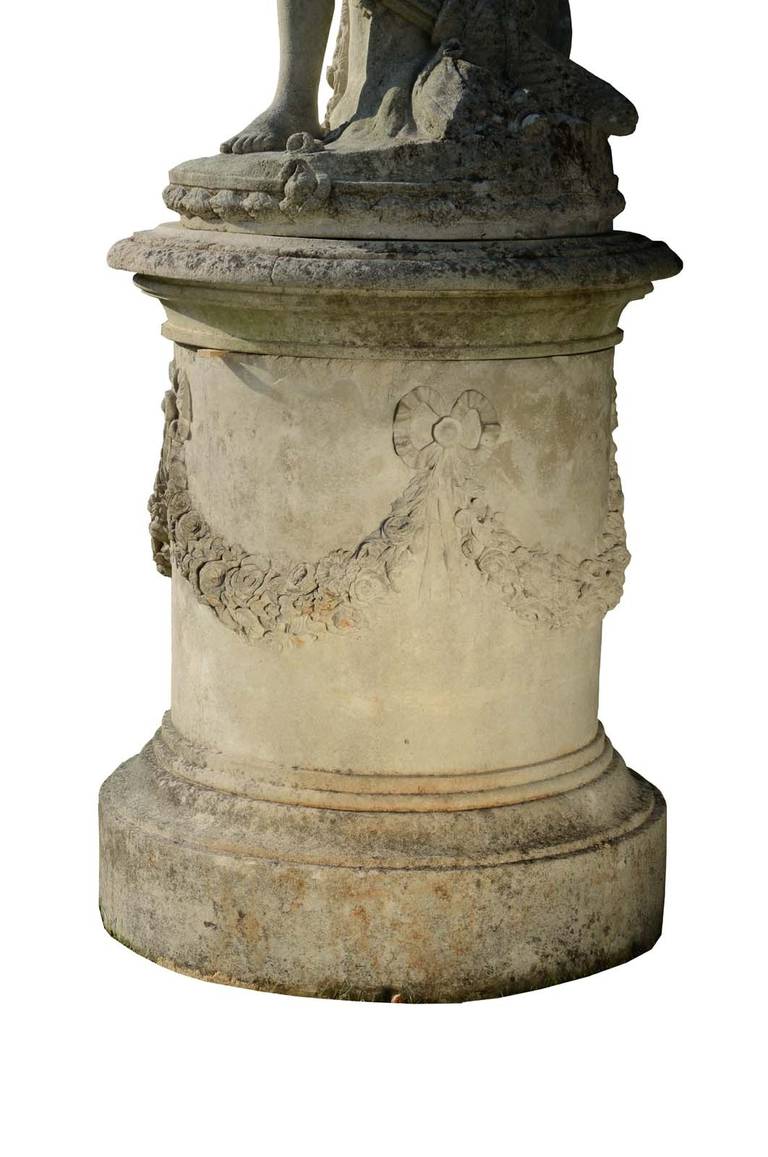 French Louis XVI Style Composite Stone Cupid, 19th Century at 1stDibs