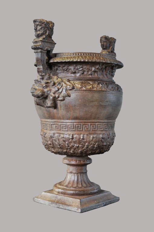Louis XIV Style Cast Iron Garden Vase For Sale at 1stDibs