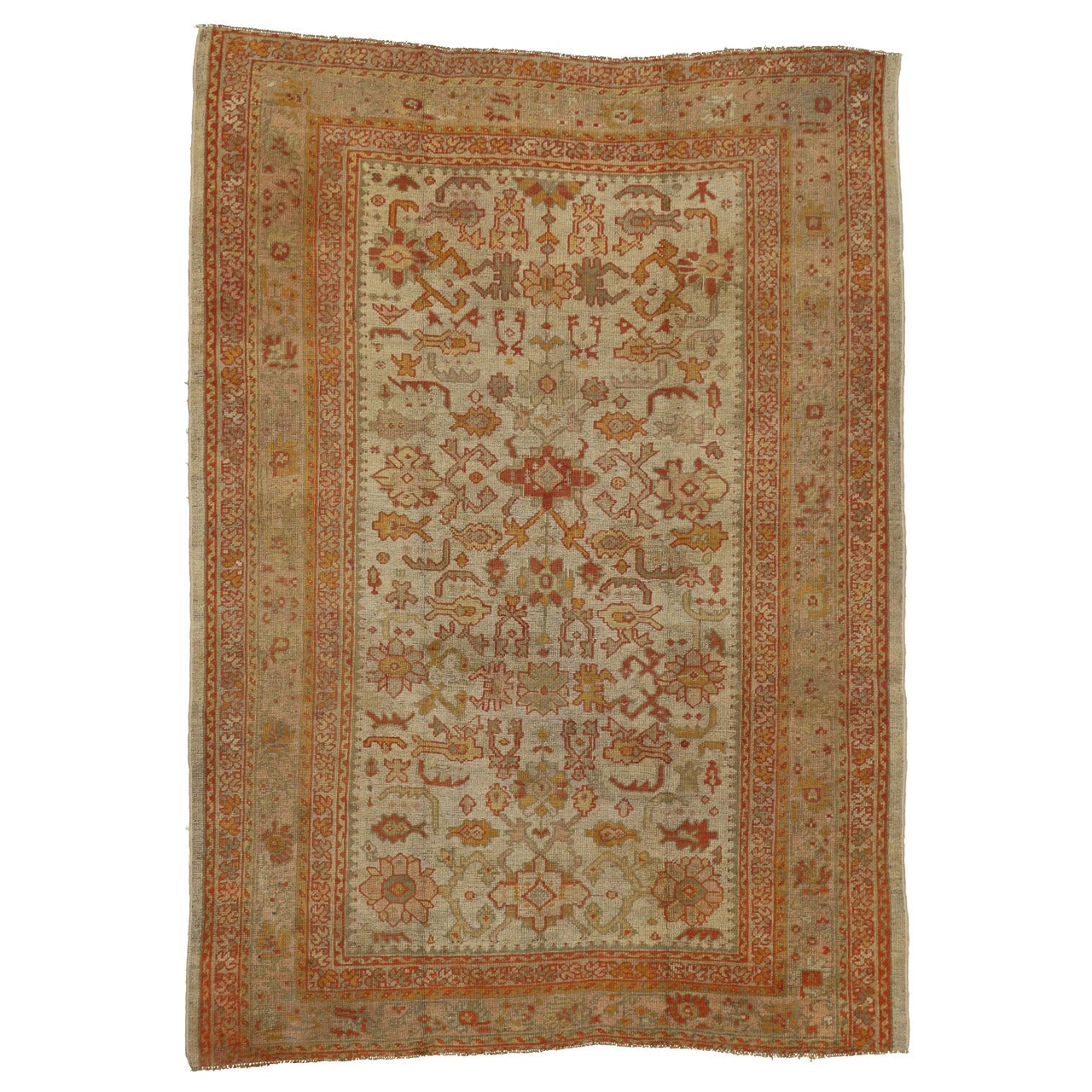 Vintage Turkish Oushak Rug with Islamic Geometric Pattern and ...