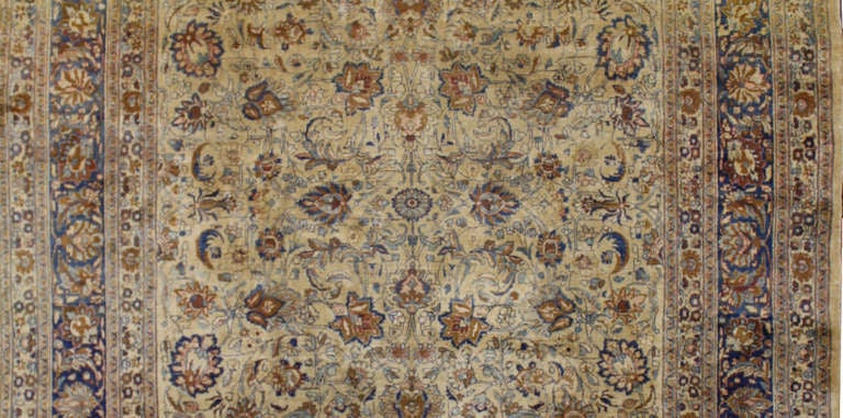 Antique Persian Mashhad Rug with Modern Style in Soft Colors For Sale ...