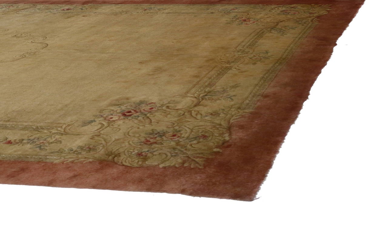 Antique Spanish Savonnerie Palace Size Rug with French Aubusson Louis ...