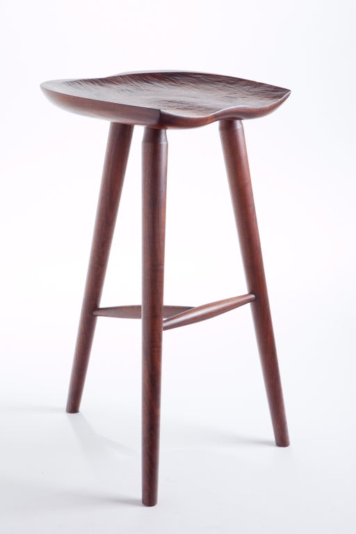 Hand Crafted Stool in Walnut For Sale at 1stDibs