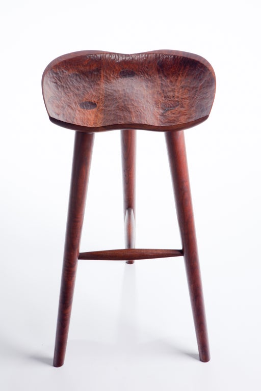 Hand Crafted Stool in Walnut For Sale at 1stDibs