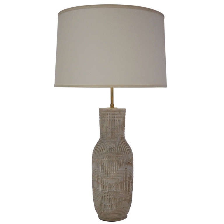 Abstract Modernist Pottery Lamp at 1stDibs