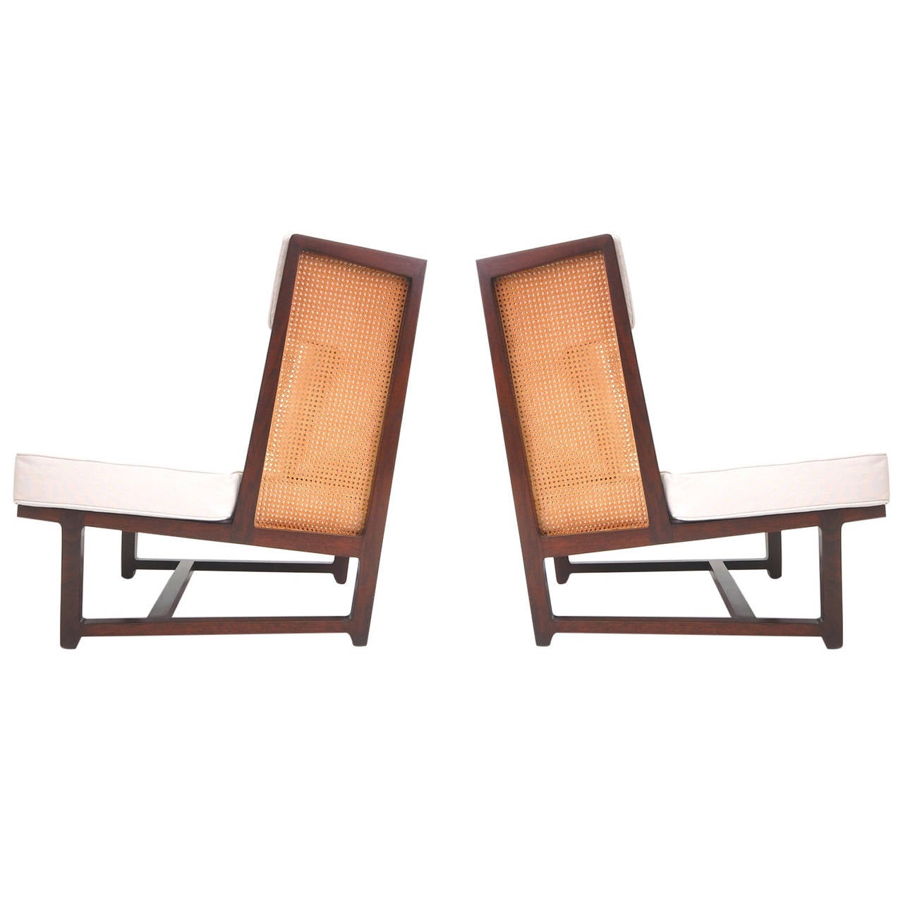 Pair of High Back Lounge Chairs by Dunbar at 1stDibs