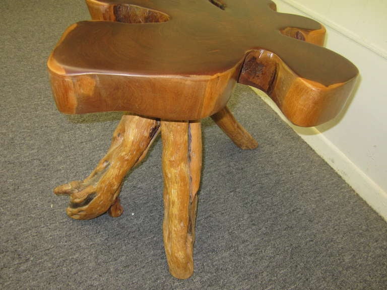 Redwood Tree Root Side Table In The Style Of Nakashima Mid-century ...