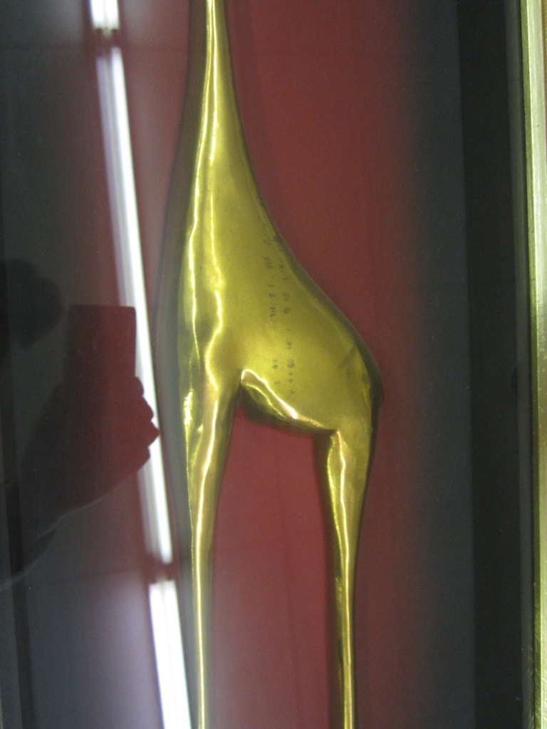 Wonderful Turner Wall Art Tall Golden Giraffe Mid-century Modern at 1stDibs