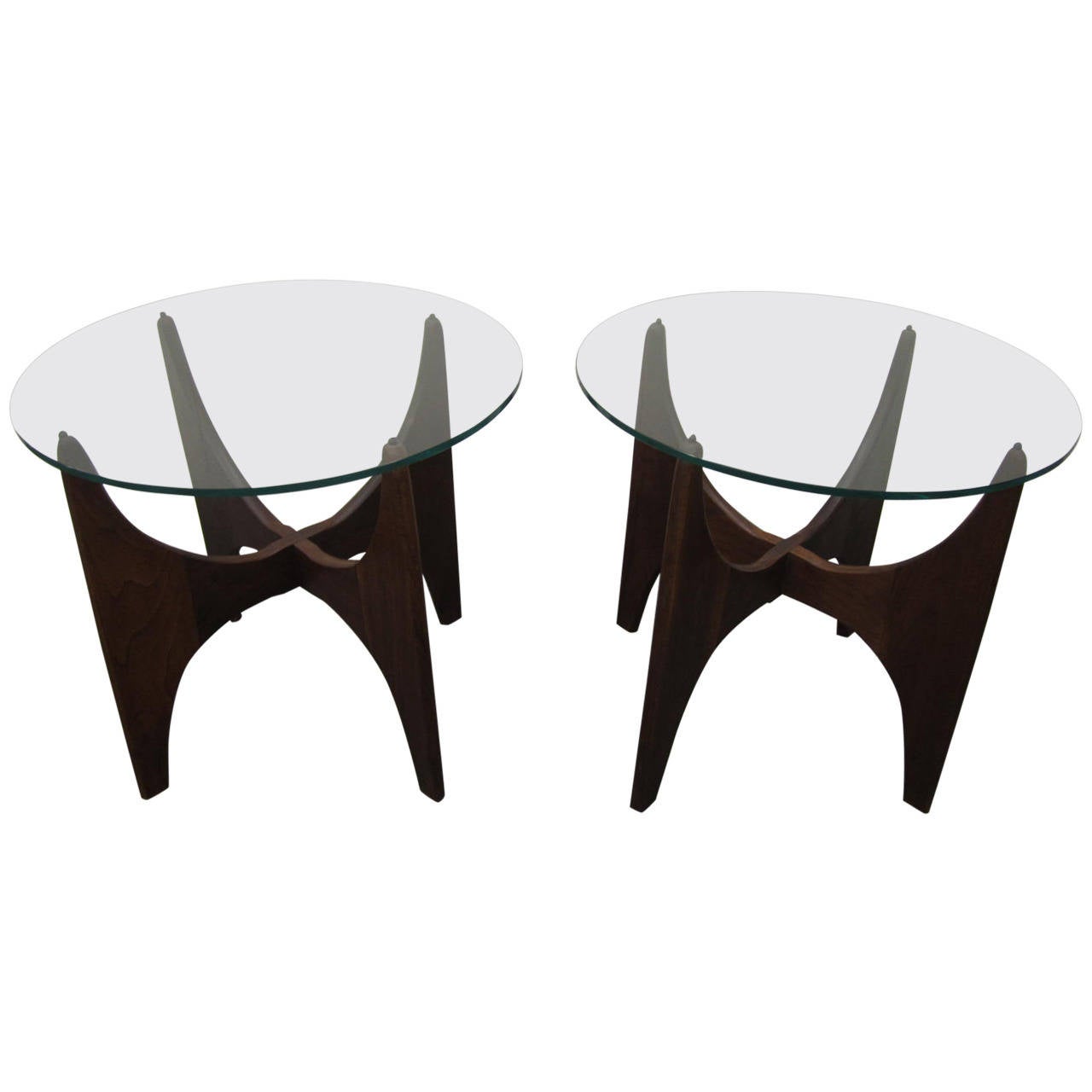 Adrian Pearsall Mid-Century Modern Side End Glass Top Table For Sale at 1stDibs